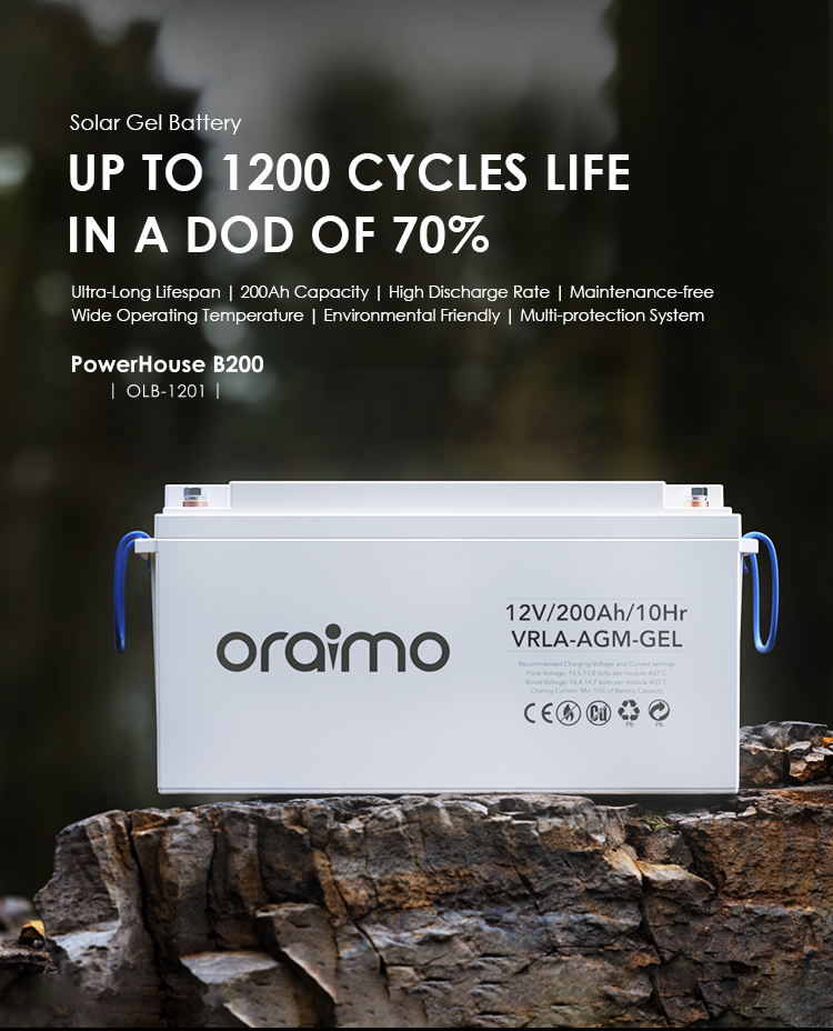 oraimo OLB-1201 Lead-Acid Battery - 200Ah Capacity, Ultra-Long Lifespan
